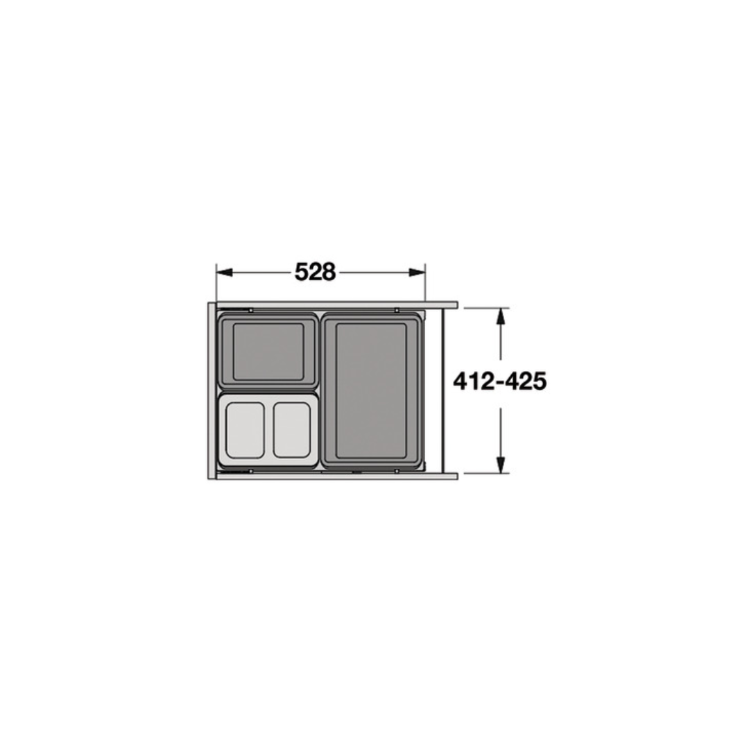 3 Pail Euro Cargo Waste Bin ST45 | Hafele Home – HAFELE HOME
