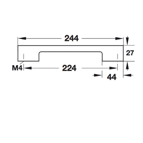 Furniture Handle - Aluminium Silver coloured - Hafele Home - – HAFELE HOME