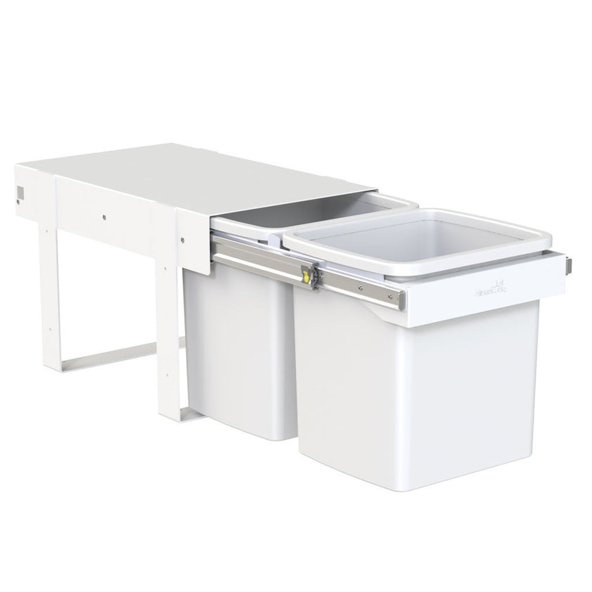 Hideaway Waste Bin Compact Soft-Close 2x15 Ltr (Floor Mount, Handle Pu ...