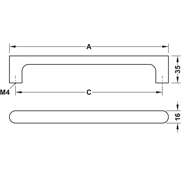 Timber Furniture Handle in Ash Black Stained or Oak Natural Lacquered ...