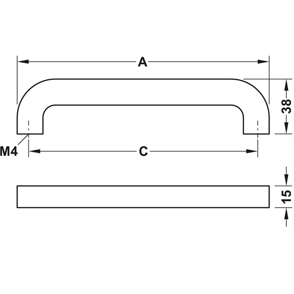 Timber Furniture Handle in Ash Black Stained or Oak Natural Lacquered ...